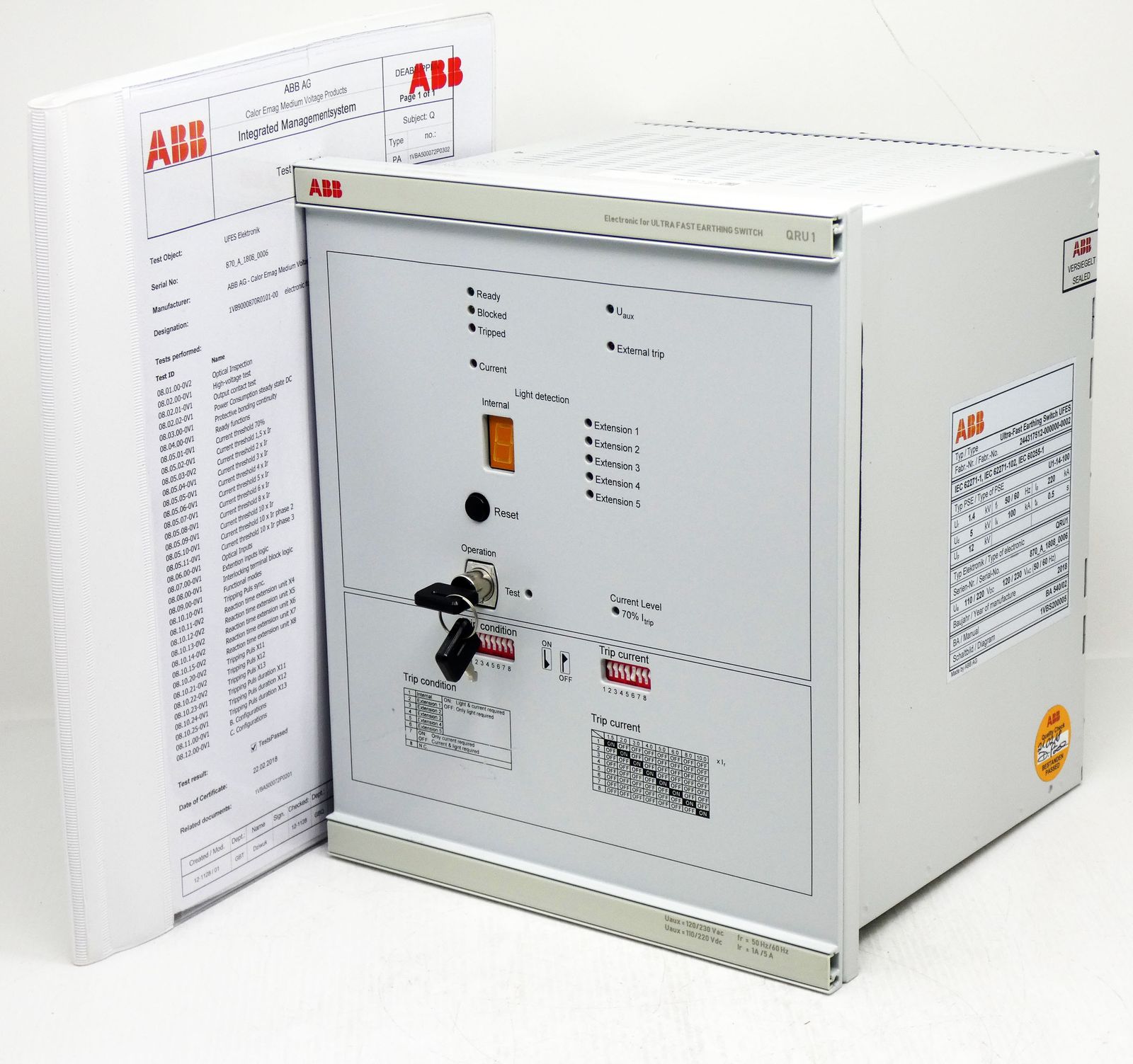 ABB UFES QRU1 12kV 110/220V Ultraschneller Erfassungs/Auslöse ...