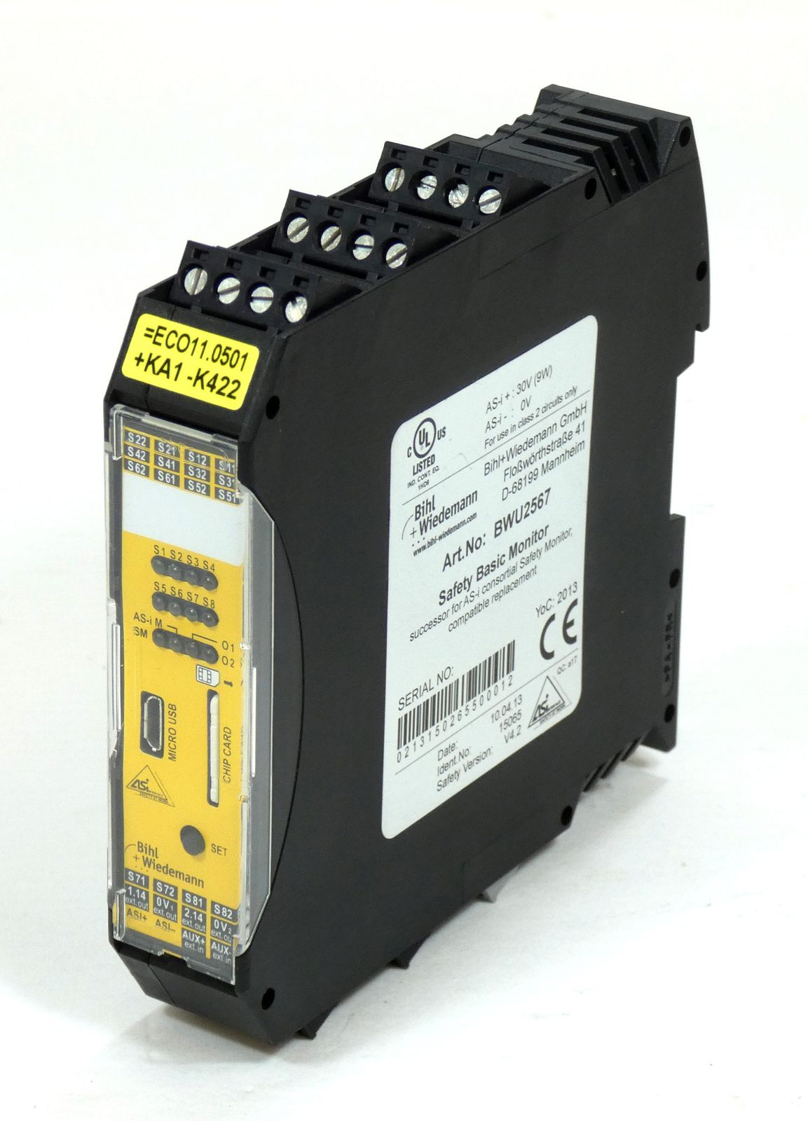 Bihl+Wiedemann BWU2567 15065 Version: 4.2 Safety Basic Monitor -used ...