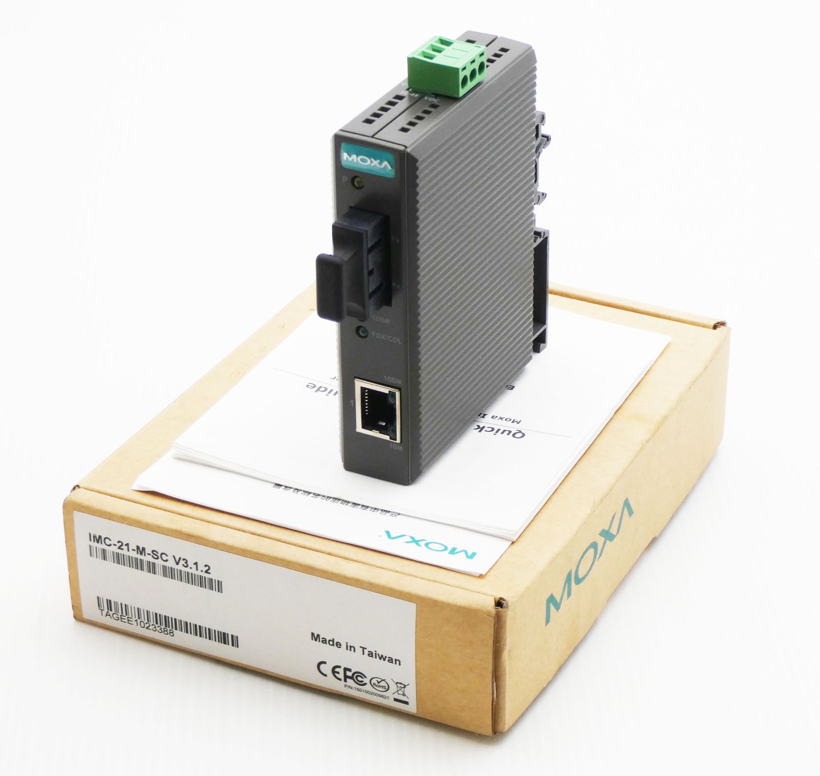 Moxa IMC-21-M-SC Rev. 3.1.2 12-48VDC Ind. Media Converter -unused/OVP ...