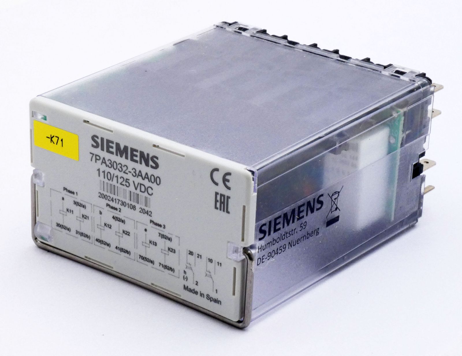 Siemens 7PA3032-3AA00 Auslöskreisüberwachungsrelais -used- | Maaslos ...