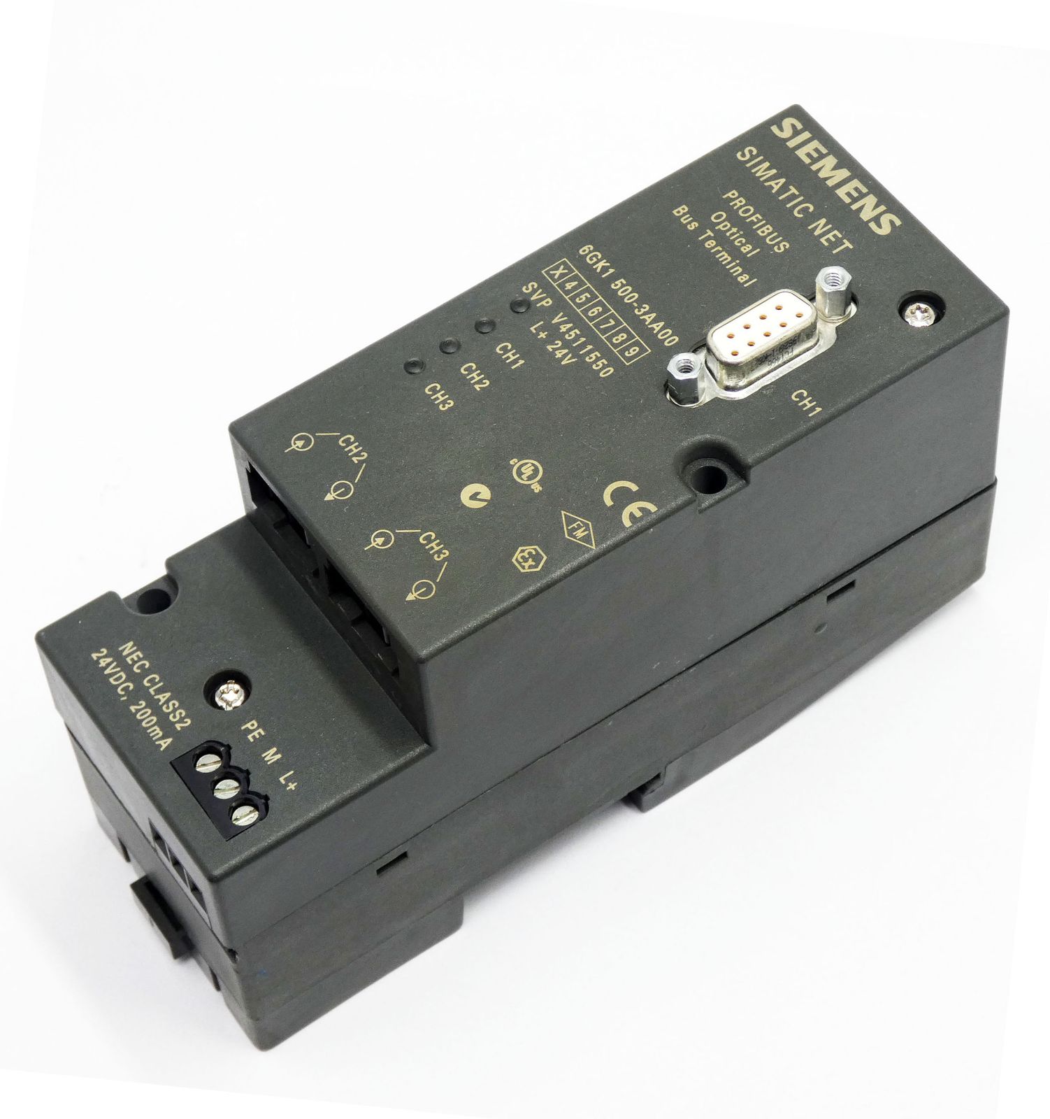 Siemens Simatic Net 6GK1500-3AA00 Ver. 3 Profibus Optical Bus Terminal ...