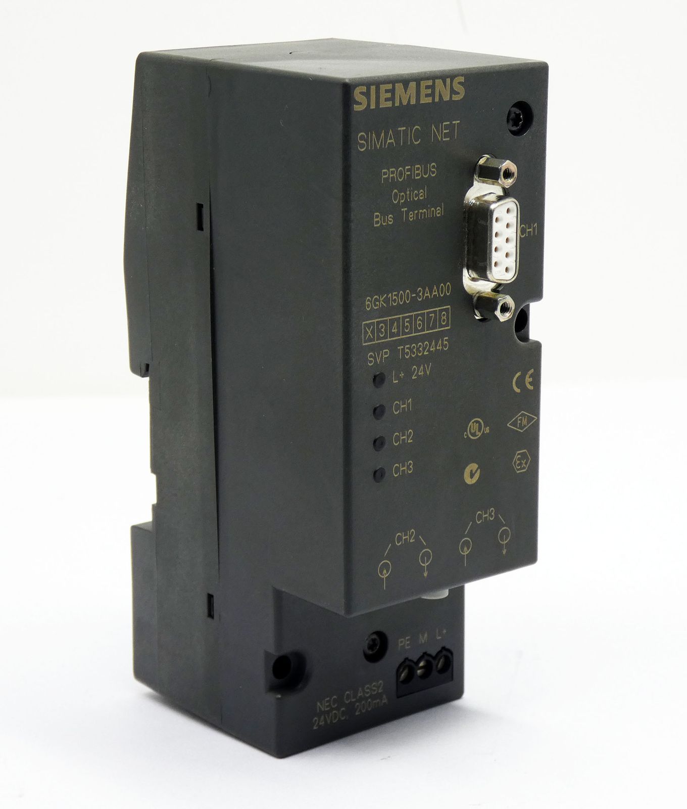 Siemens Simatic Net 6GK1500-3AA00 Ver. 2 Profibus Optical Bus Terminal ...