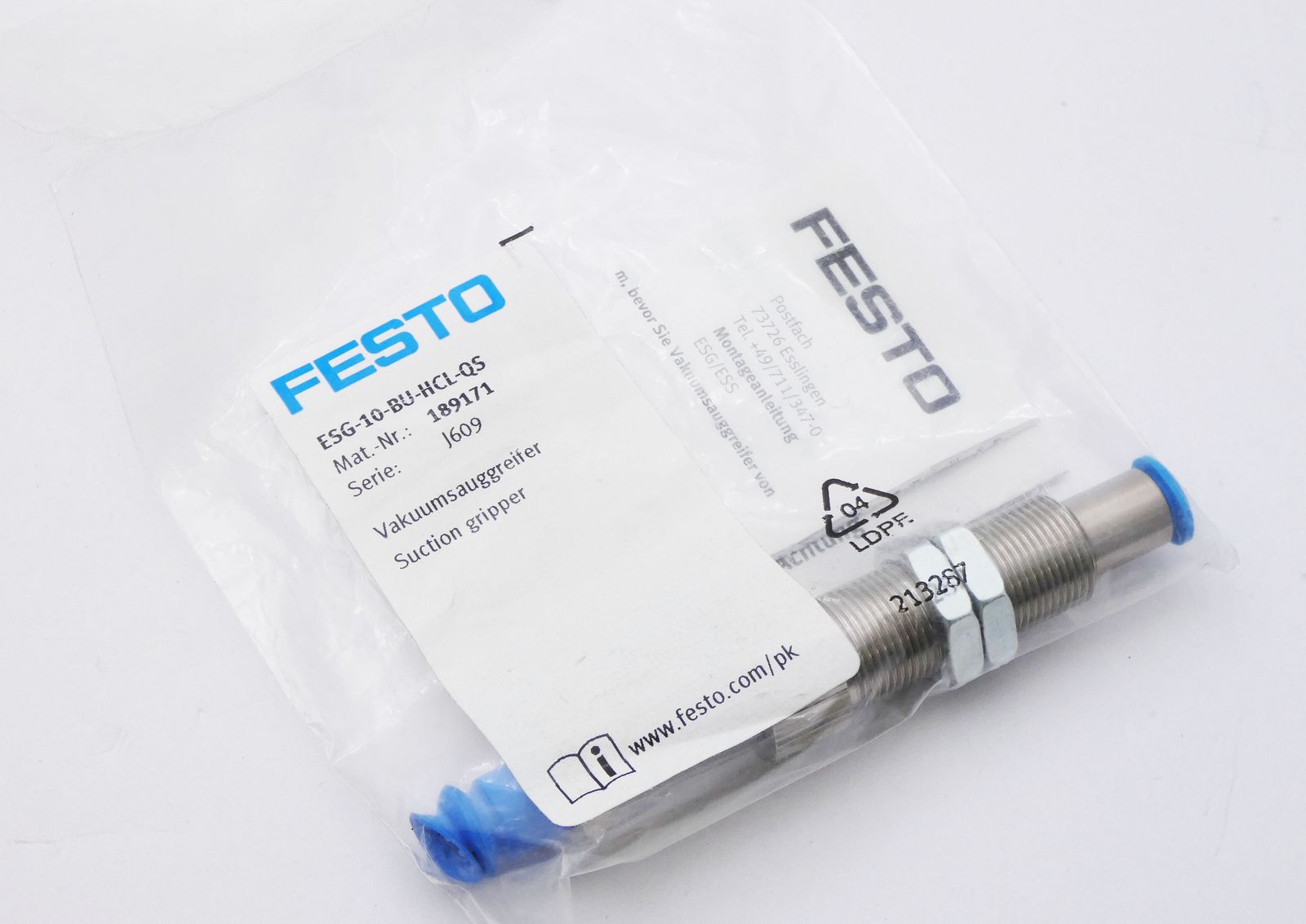 Festo ESG-10-BU-HCL-QS 189171 Vakuumsauggreifer -unused/OVP- | Maaslos ...