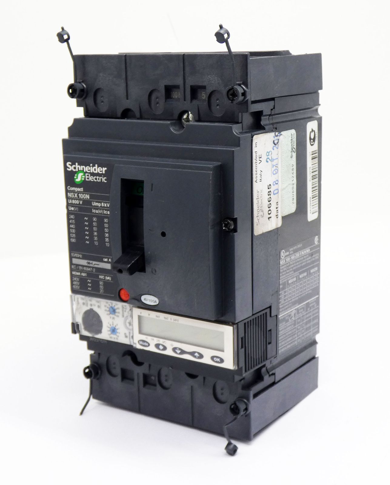 Schneider NSX 100N NSX 100-160-250 F/N/H/NA 40/100A + Micrologic 5.2 A ...