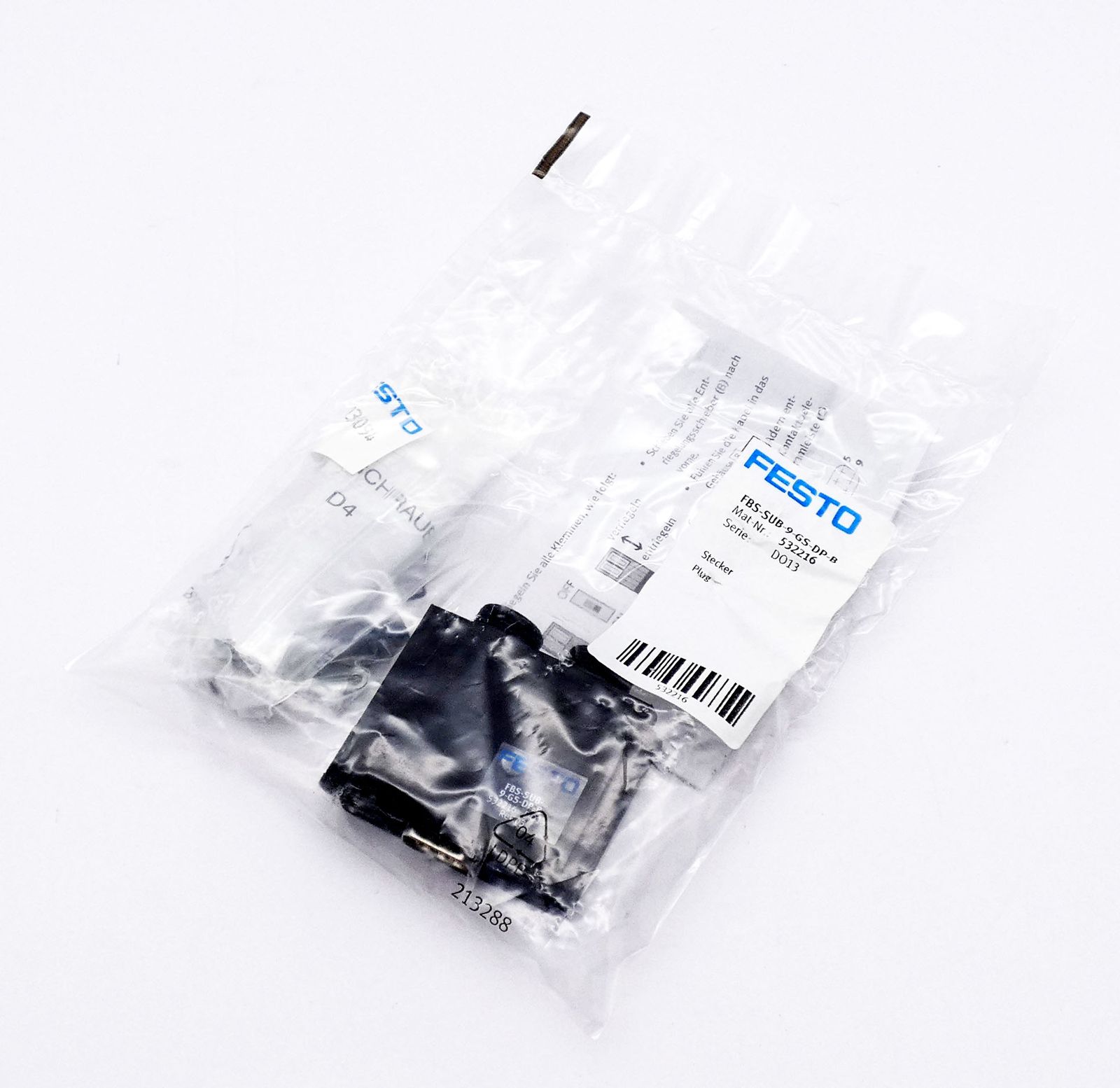 Festo FBS-SUB-9-GS-DP-B 532216 Feldbusstecker / fieldbus plug -unused ...