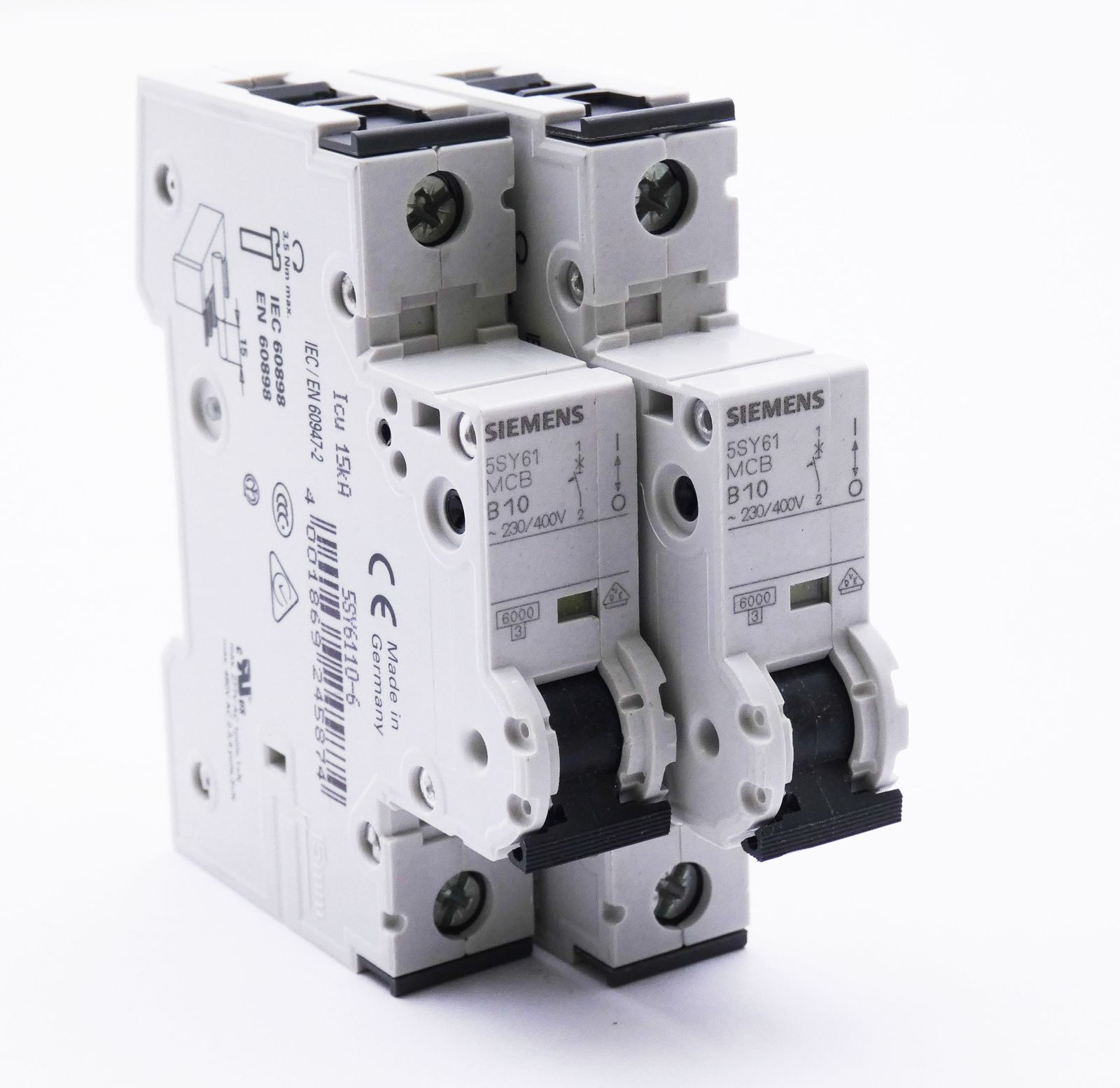 2x Siemens 5SY6110-6 MCB B10 Leistungsschutzschalter -unused- | Maaslos ...