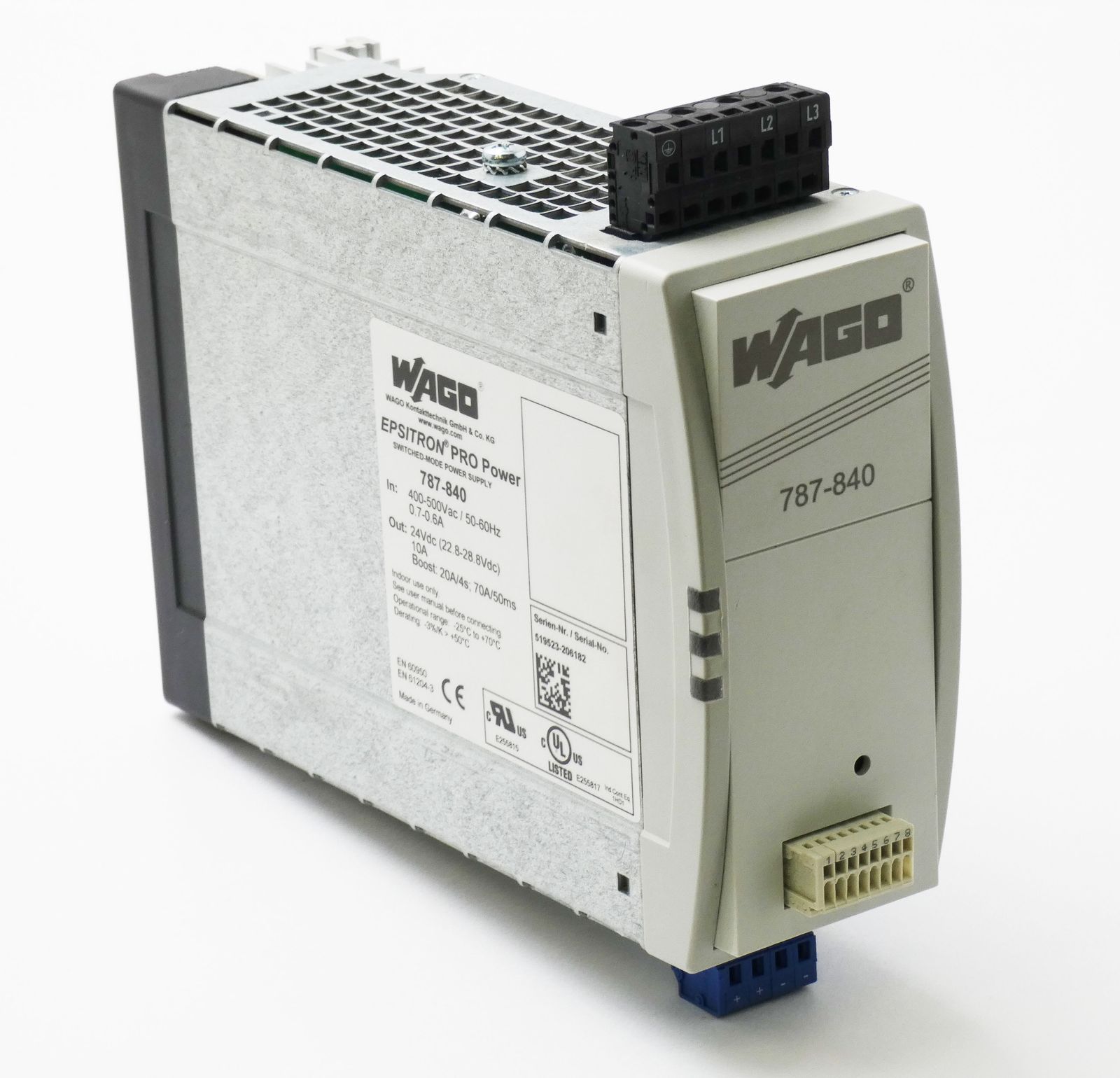 WAGO Epsitron Pro Power 787-840 24VDC 10A Power Supply -used- | Maaslos ...