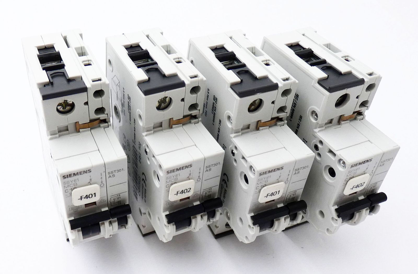 4x Siemens 5SY61 MCB C10 Leitungsschutzschalter + 5ST301.AS -used- | Maaslos-Guenstig.de