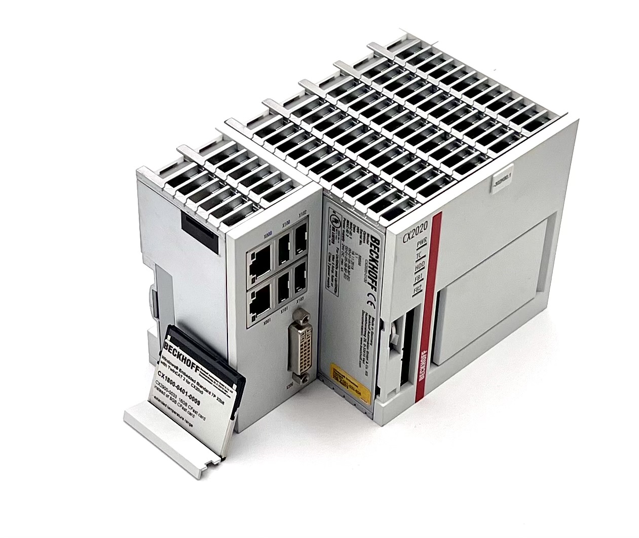 Beckhoff CX2020-0120 HW: 3.1 CPU-Grundmodul 24VDC + CX1800-0401-0009 ...