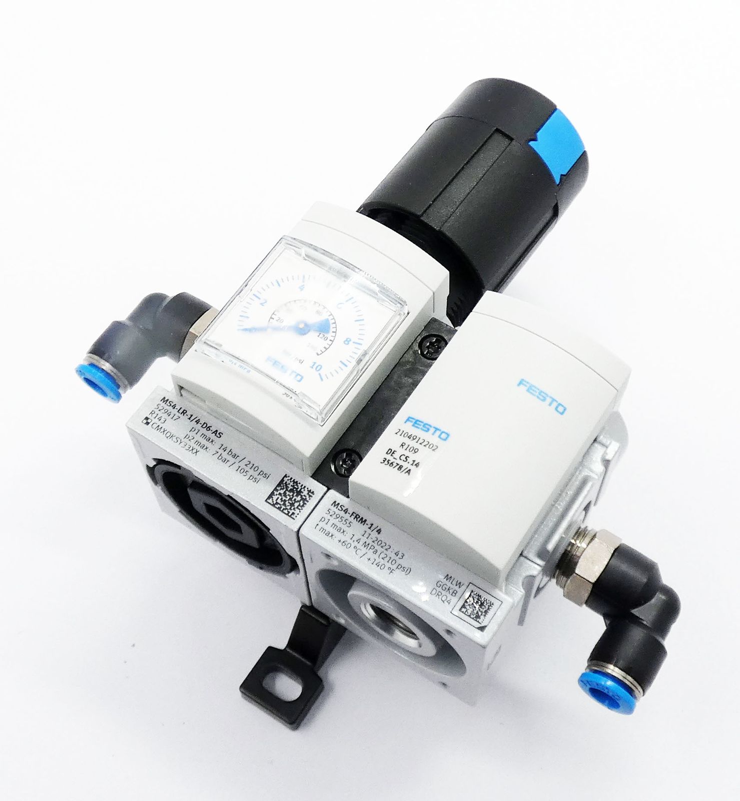 Festo 2104912202: MS4-LR-1/4-D6-AS 529417 + MS4-FRM-1/4 Druckregelung ...
