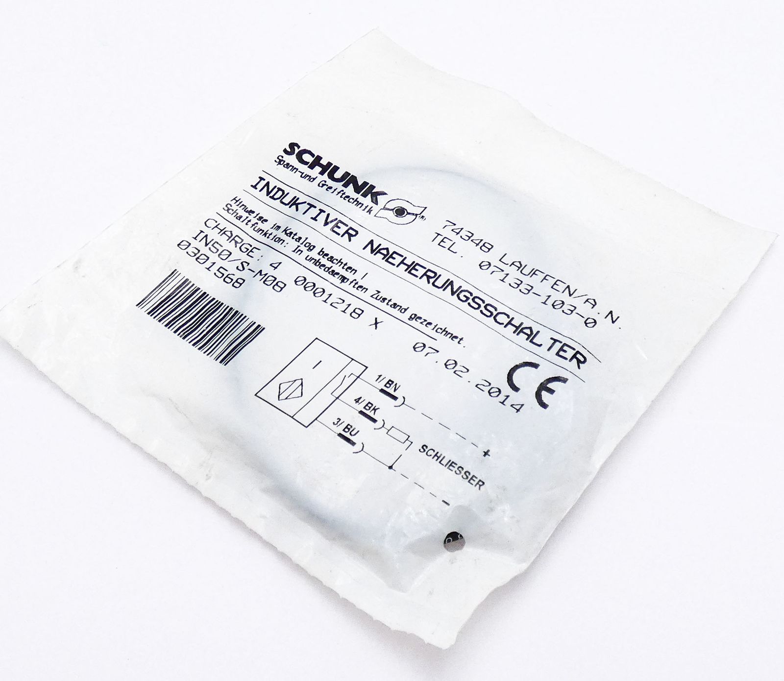 Schunk IN50/S-M08 0301568 Induktiver Näherungsschalter -unused/OVP ...