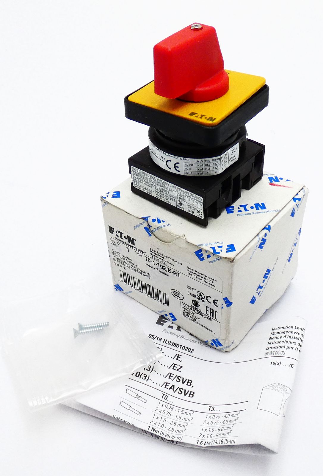 Eaton T0-1-102/E-RT 009046 EIN-AUS-Schalter / ON-OFF switch -unused/OVP ...