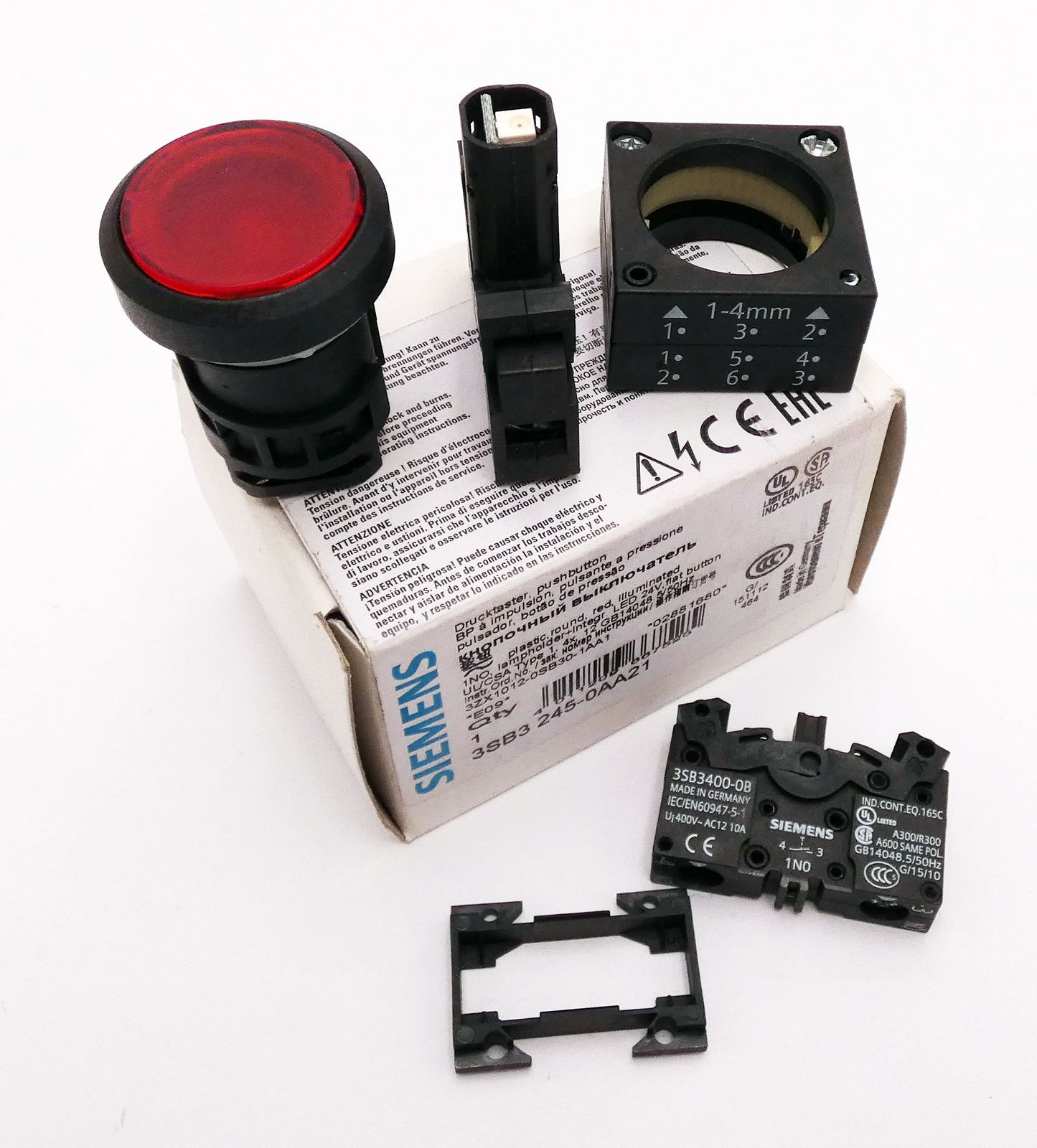 Siemens 3SB3245-0AA21 E-Stand: 09 Drucktaster rot / Pushbutton red ...