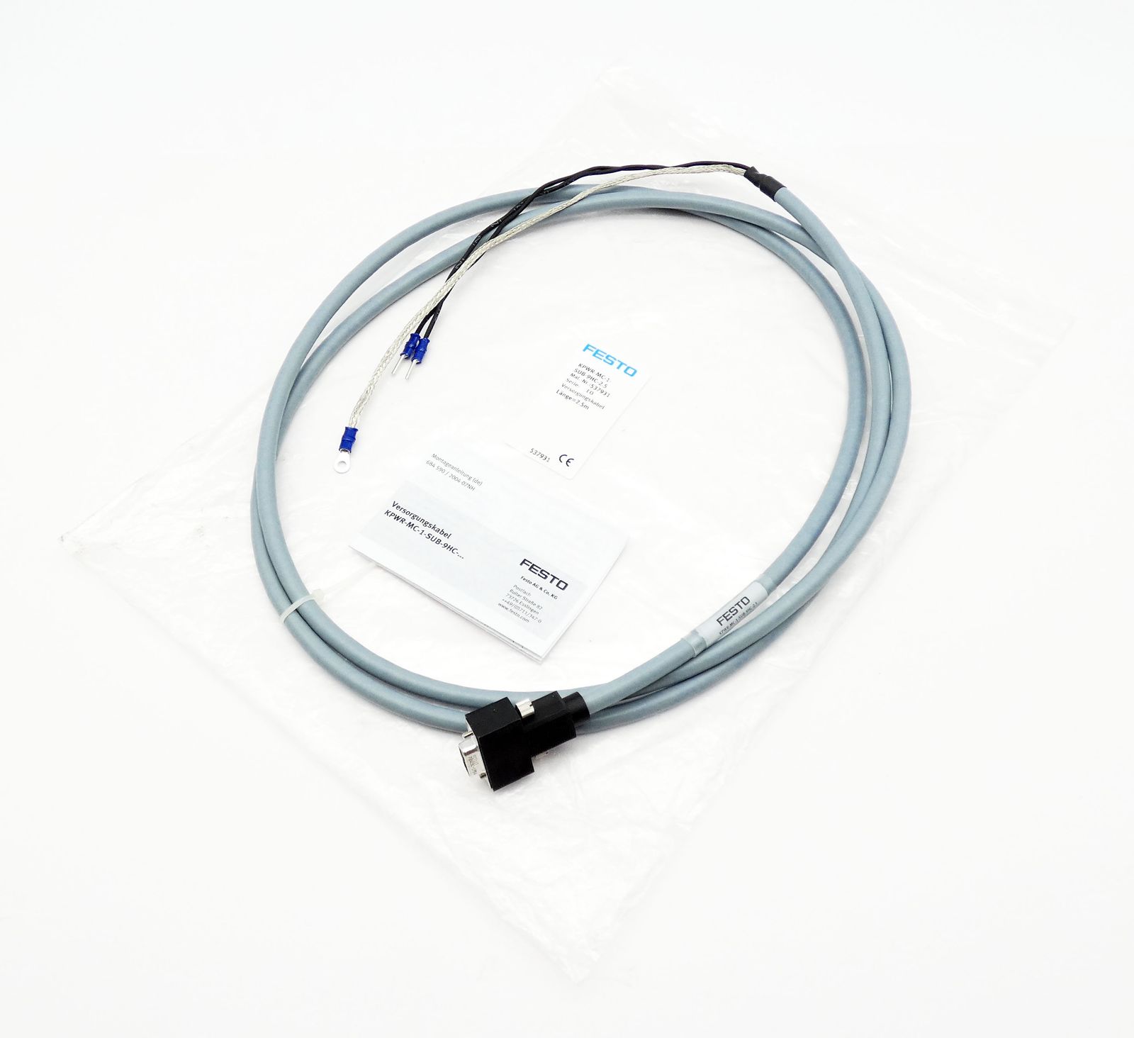 Festo KPWR-MC-1-SUB-9HC-2,5 537931 2,5m Versorgungsleitung supply cable ...