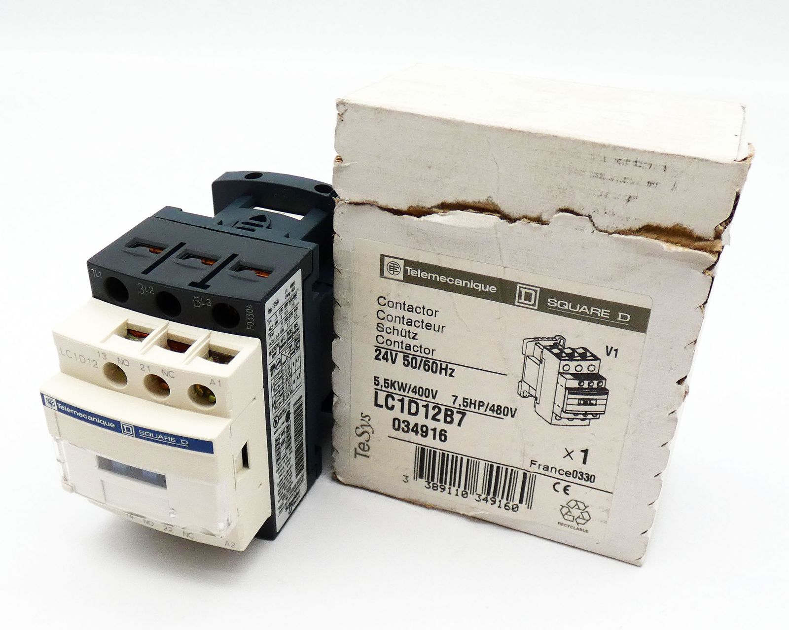 Telemecanique LC1D12B7 LC1D12 034916 24V 50/60Hz Schütz Contactor ...