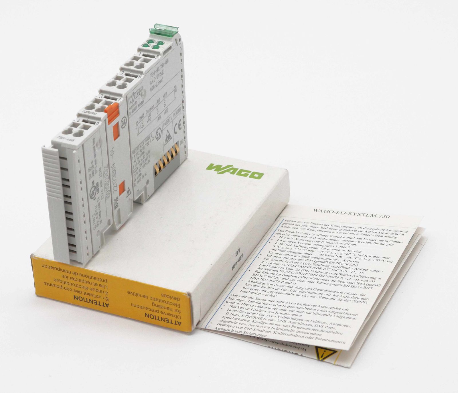 WAGO I/O-SYSTEM 750-468 Single-Ended 35V 4-Kanal-Analogeingang -unused ...