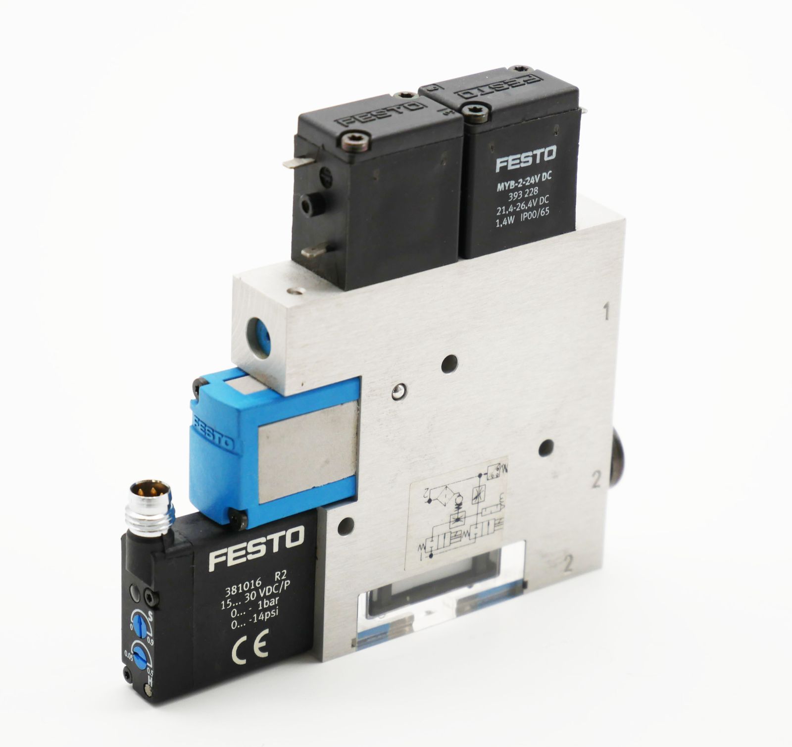 Festo VADMI-70-P 162526 1,5...8bar + 2x MYB-2-24VDC 393228 + 381016 ...