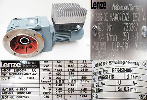 Lenze Servomotor MDXMA2MO71-42+Getriebe GKS06-3E HAK071C42 052A -unused ...
