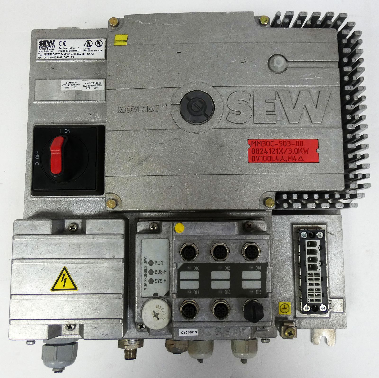 SEW Movimot MQP32D/QYC/MM30C-503-00/Z28F1/AF2 Feldverteiler Profibus DP ...