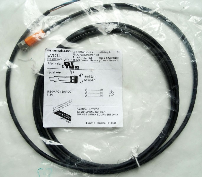ifm ecomat400c EVC141 Sensoranschlussleitung M8, 3-polig, gerade, 2m ...