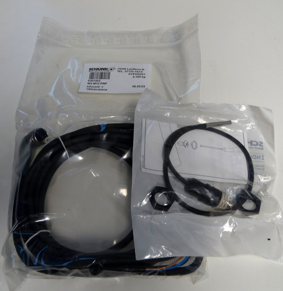 SCHUNK INW 40/S-M12 0301504 induktiver Sensor + Verlängerungskabel ...