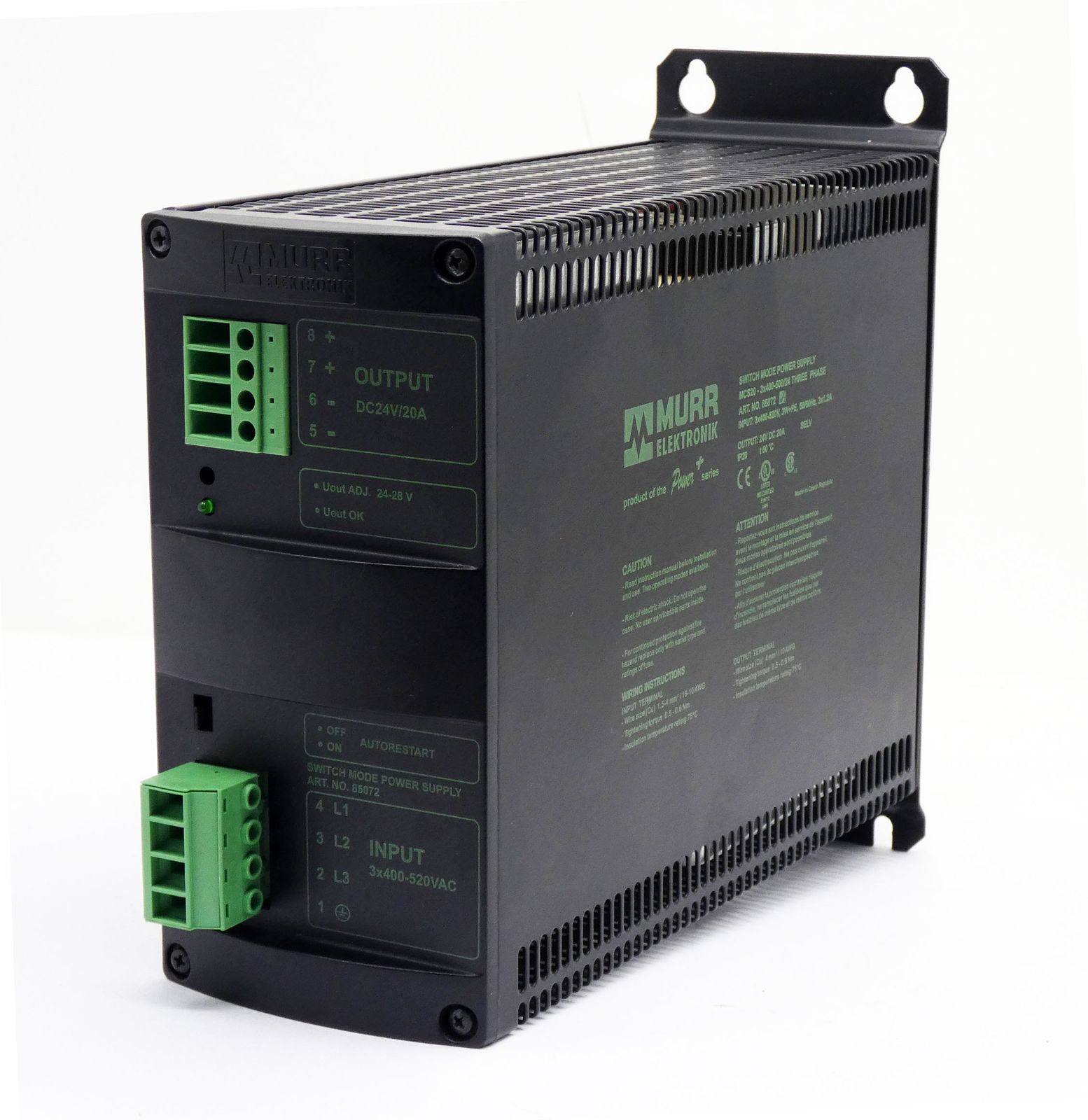 Murr Elektronik MCS20-3x400-500/24 85072 24VDC 20A Switch Mode Power ...