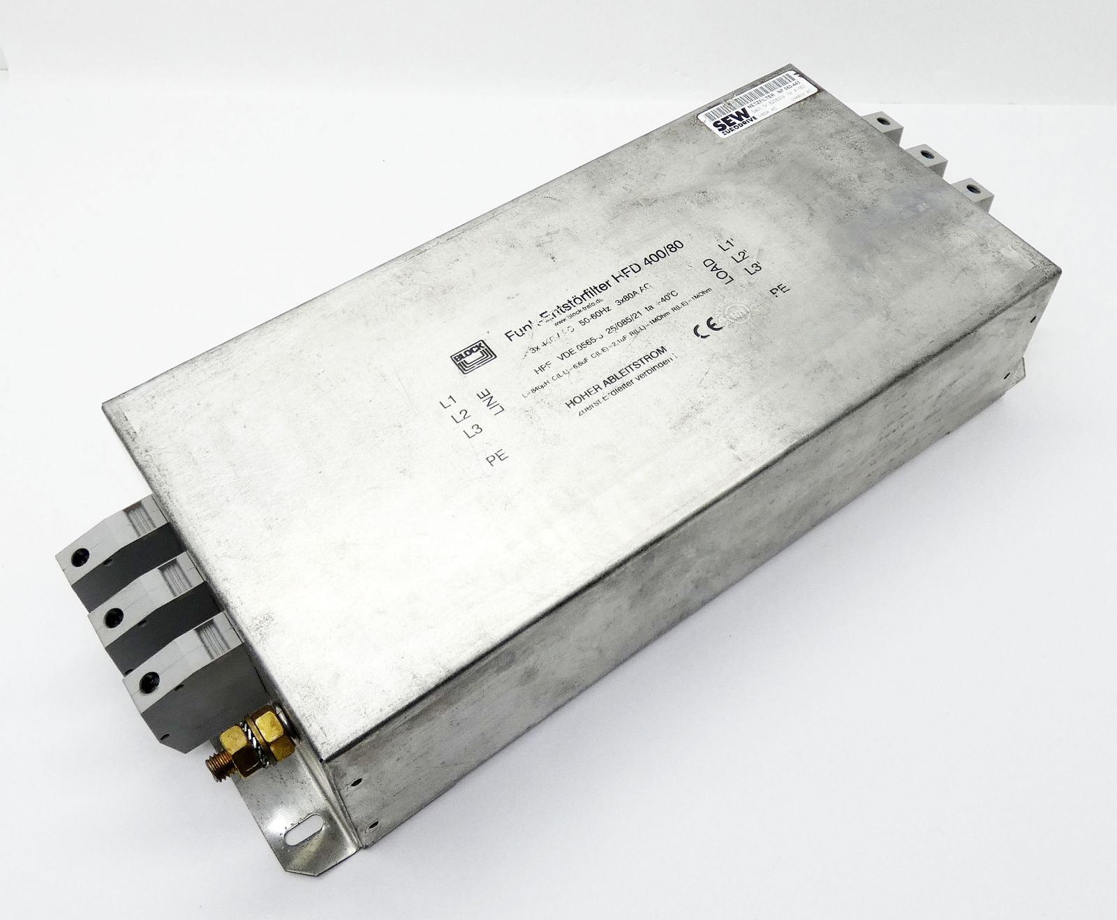 SEW Eurodrive NF 080-443 8258309 Block HFD 400/80 3x 440VAC Netzfilter ...