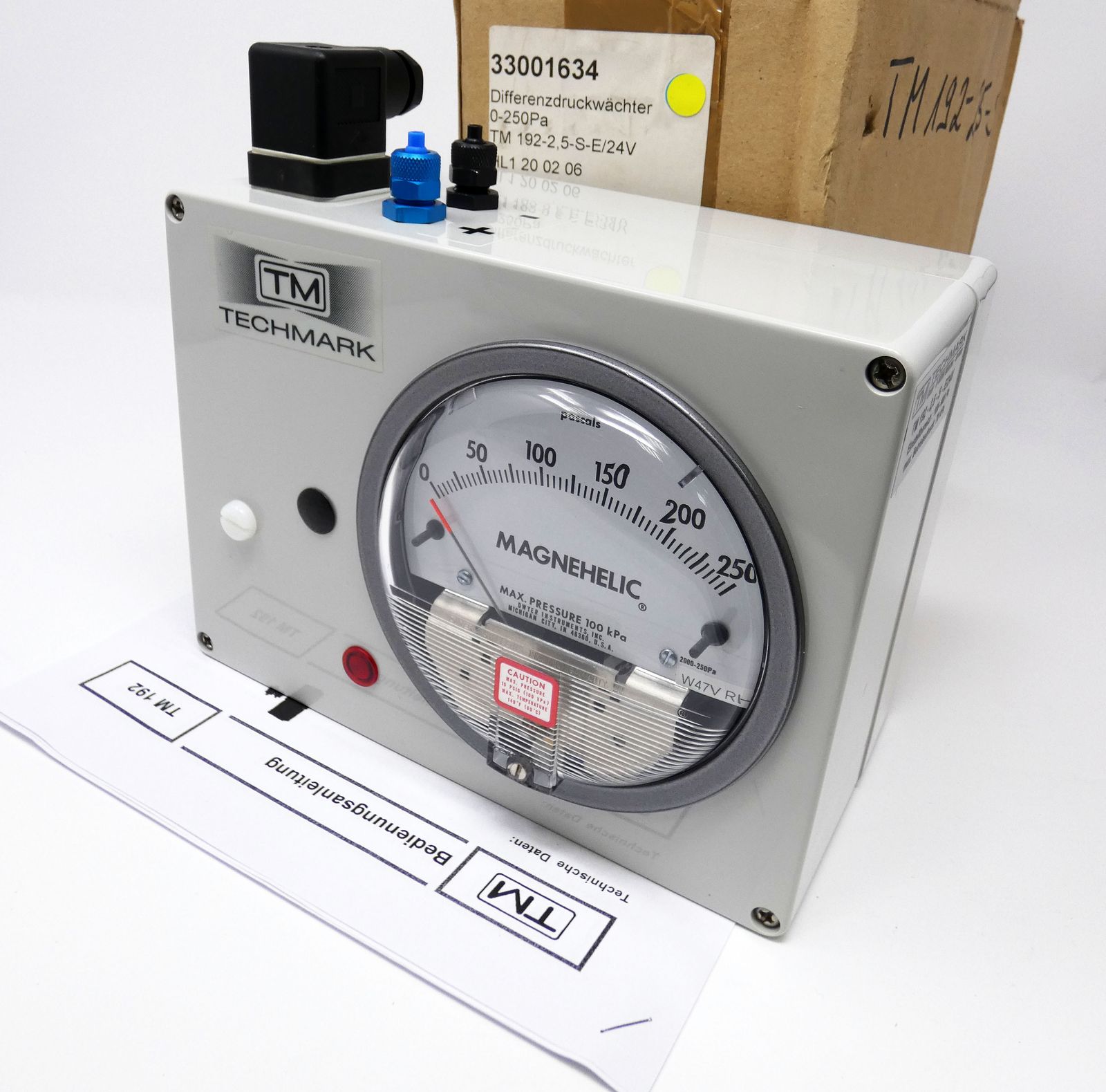 TM Techmark TM 192-2,5-S-E/24V 0-250Pa Max.70kPA Diff. Druckwächter -unused/OVP- | Maaslos ...