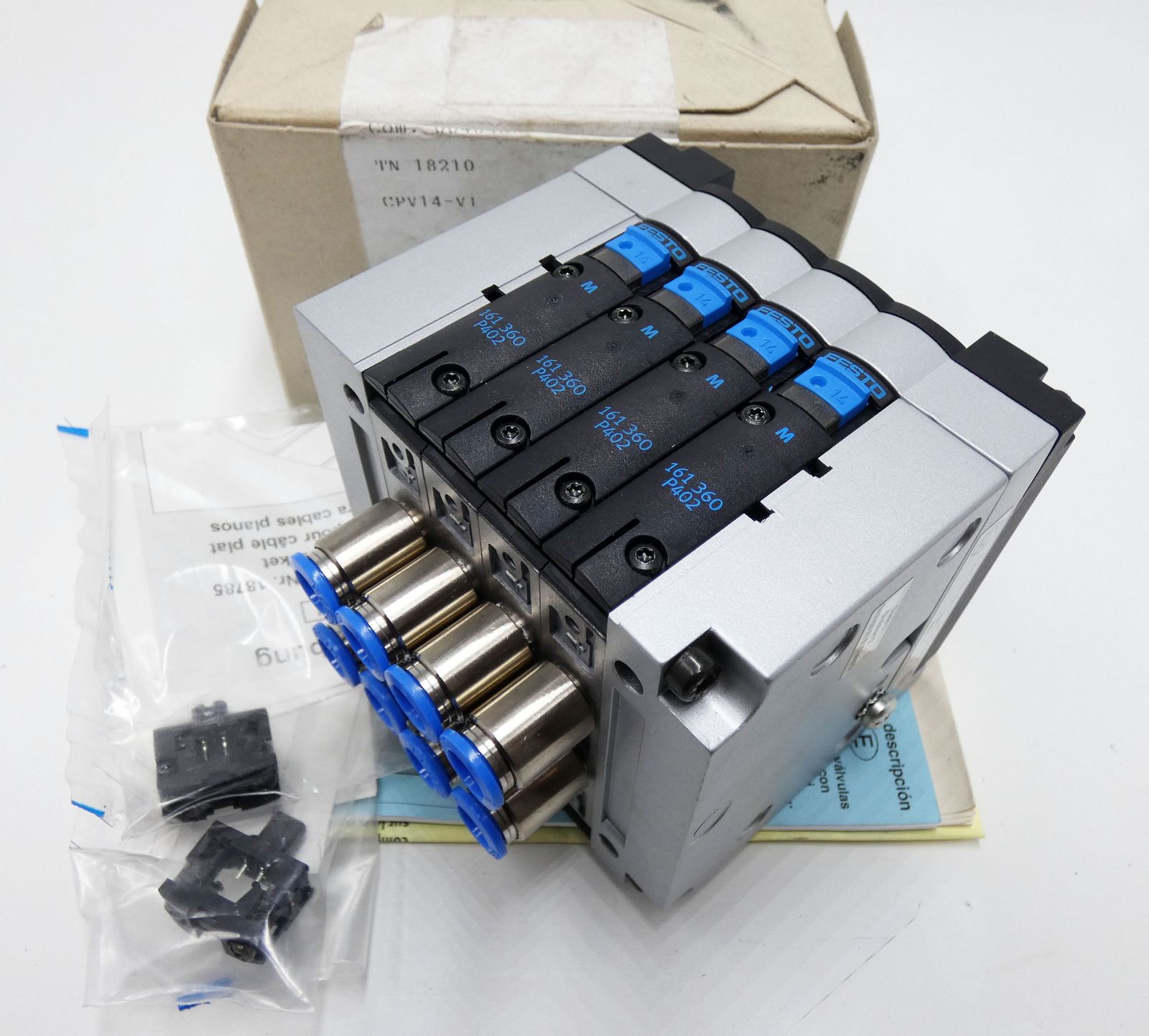 Festo CPV14-VI 18210 10P-14-4A-AZ-N-V-4M+B Ventilinsel + 4x 161360 ...