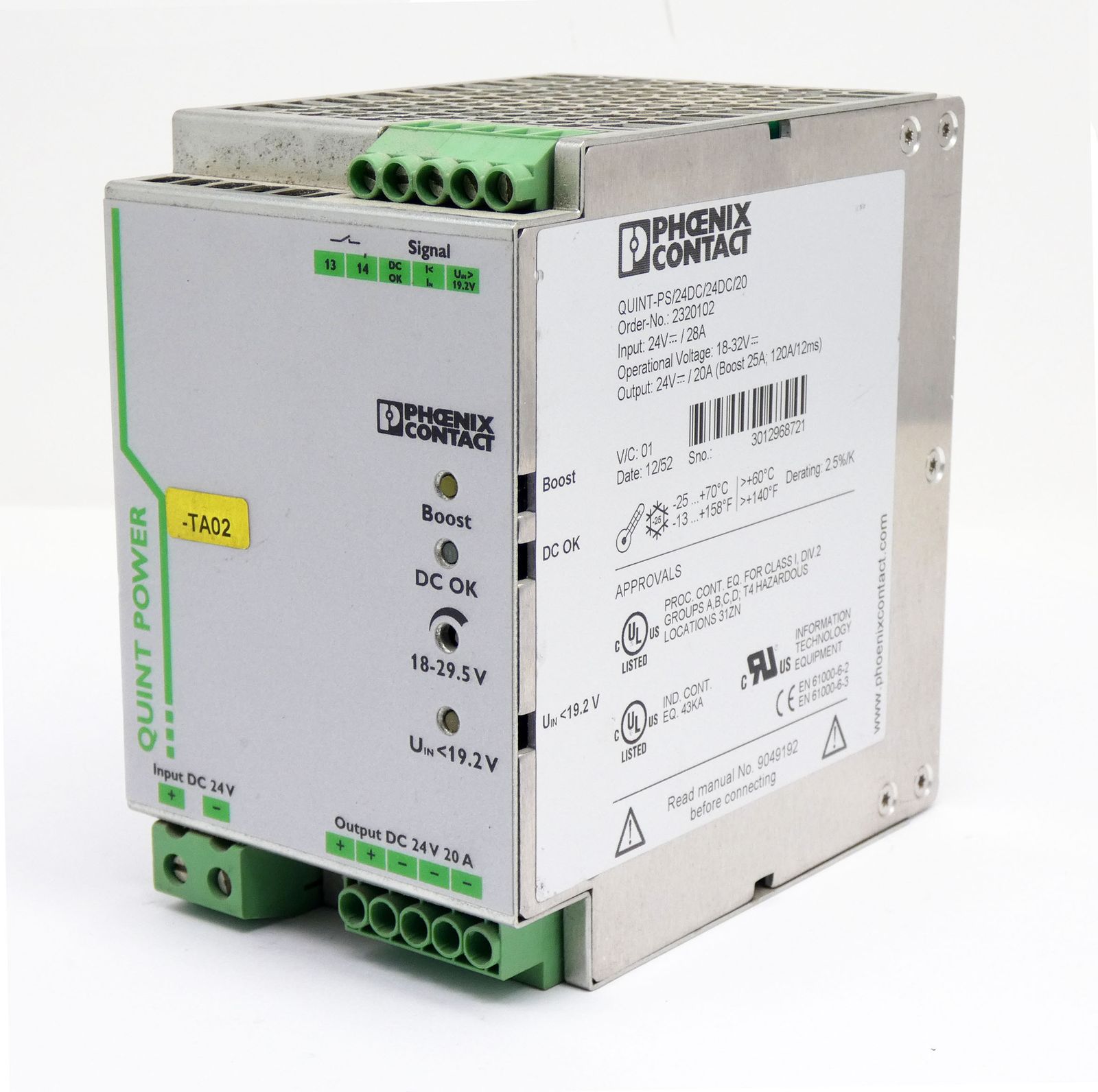 Phoenix Contact Quint Power QUINT-PS/24DC/24DC/20 2320102 DC/DC-Wandler ...