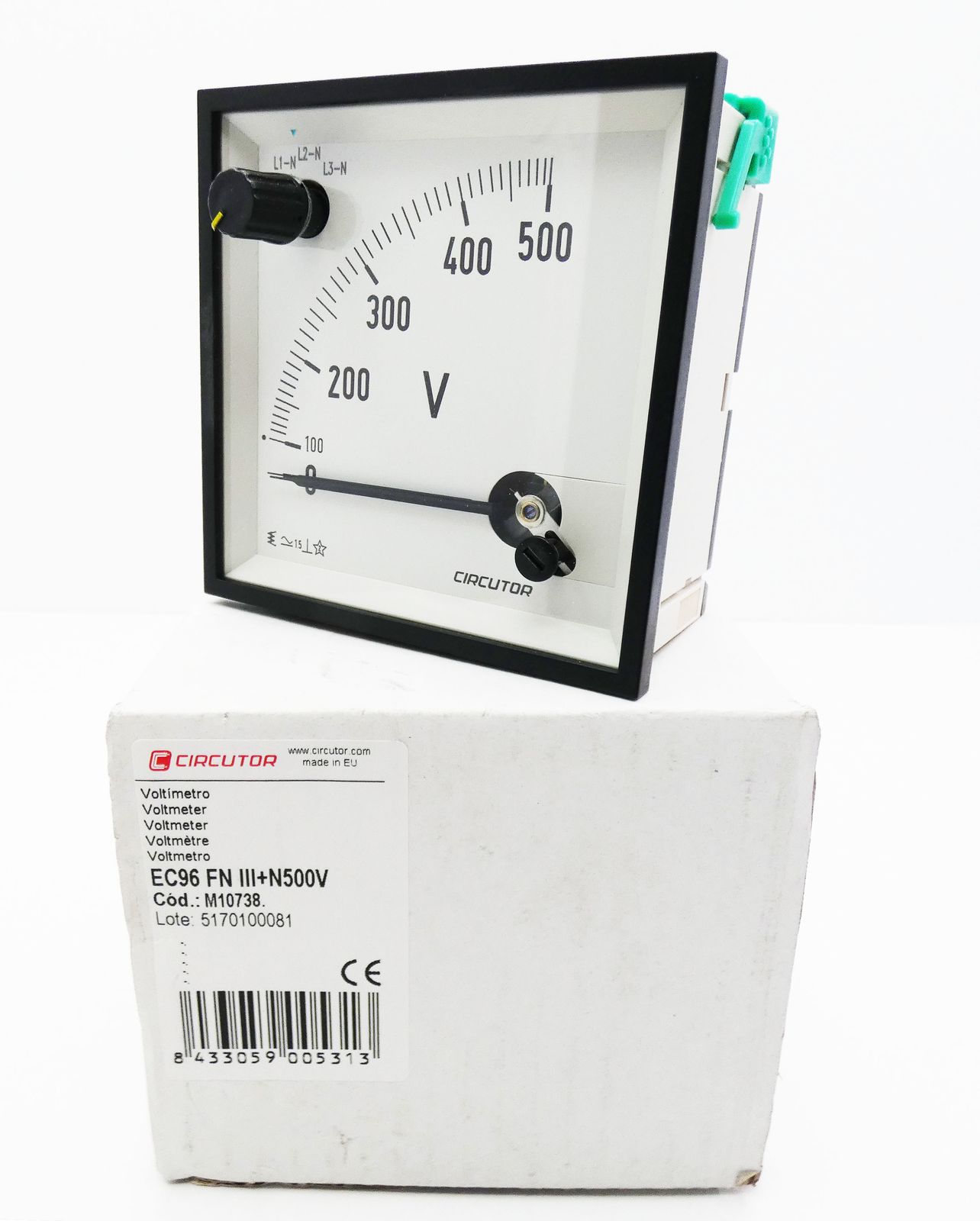 Circutor EC96 FN III+N500V 0-500V Voltmeter Einbaumessgerät -unused/OVP ...