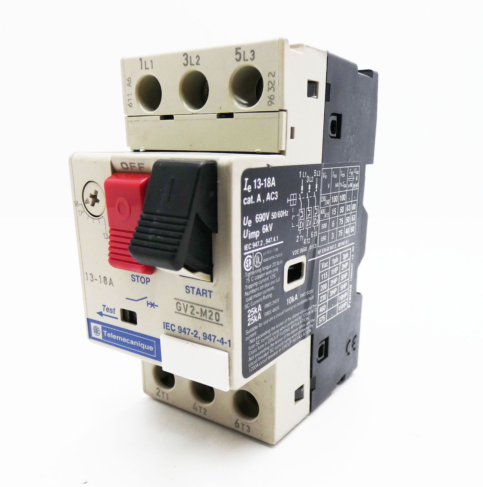 Telemecanique GV2-M20 Motorschutzschalter / Motor protection switch ...