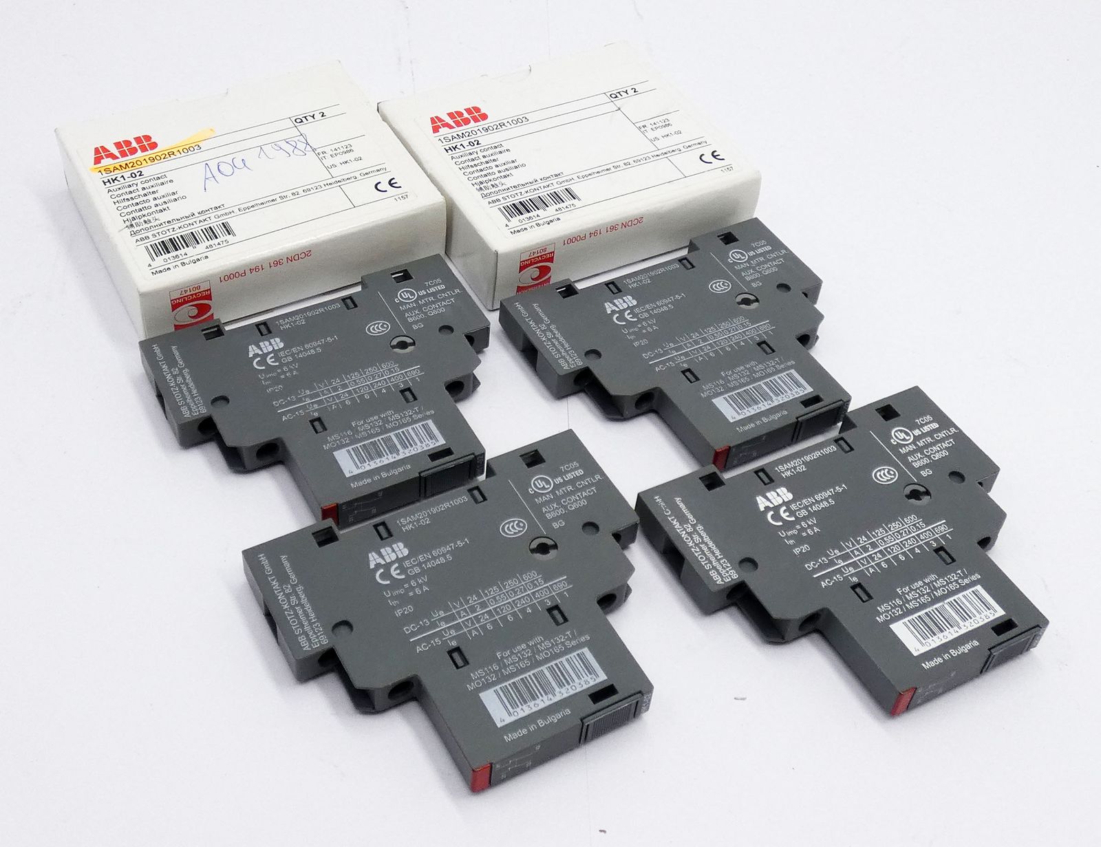 4x ABB 1SAM201902R1003 HK1-02 Hilfsschalter -unused/OVP- | Maaslos-Guenstig.de