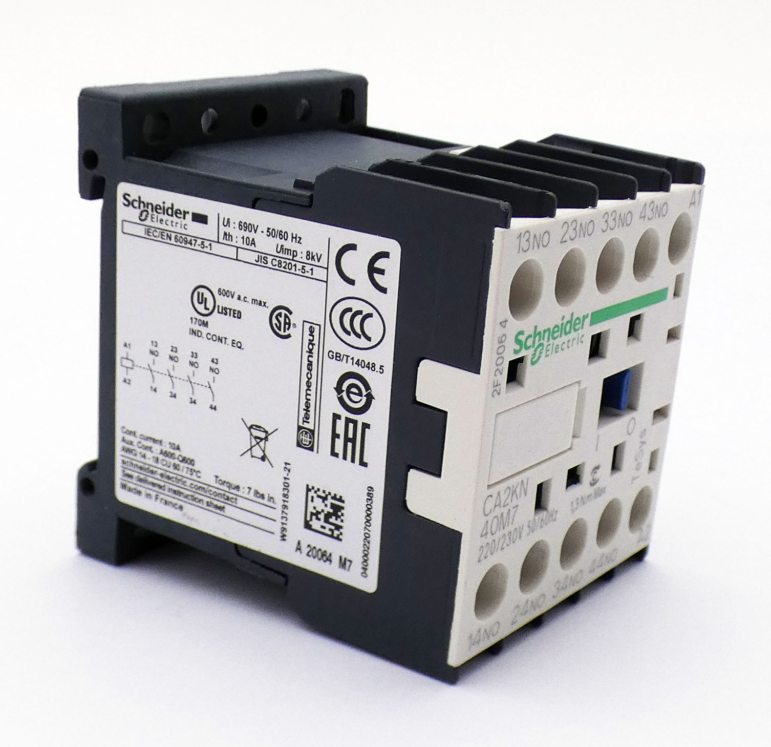 Schneider Electric CA2KN 40M7 220/230V 50/60Hz 1,3Nm Max Hilfsschütz ...