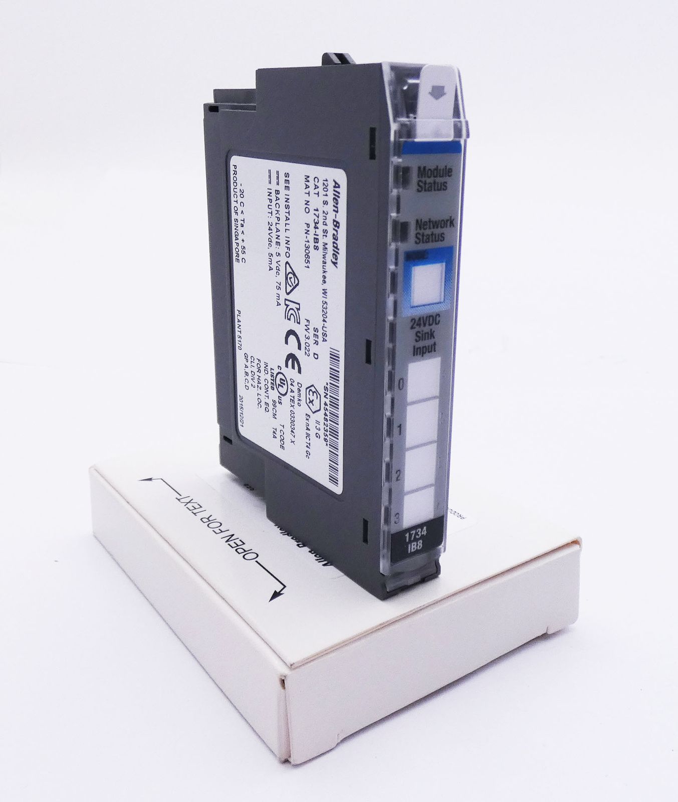 Allen-Bradley 1734-IB8 PN-130651 Ser. D F/W 3.022 Input Module -unused/OVP- | Maaslos-Guenstig.de