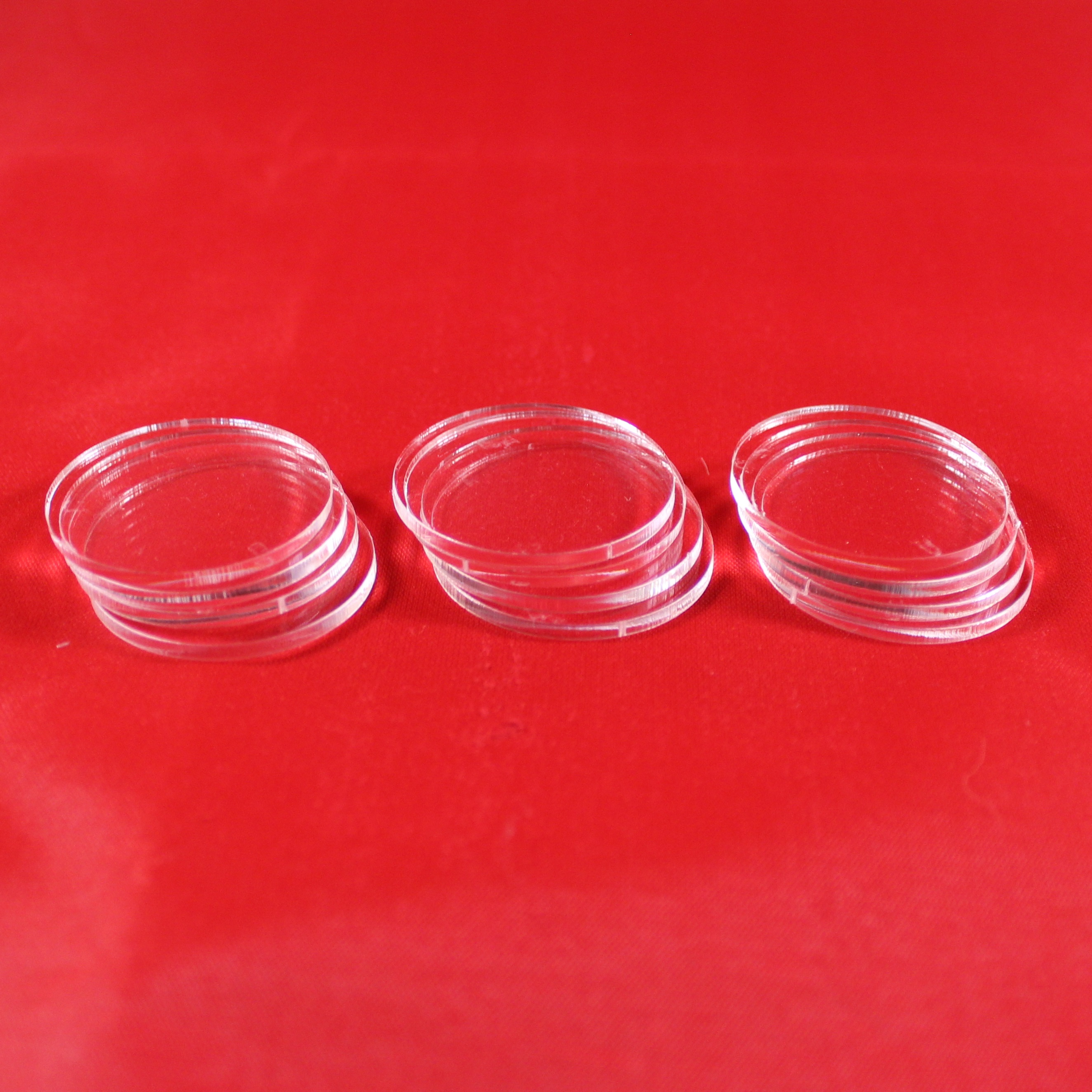 ROUND (CIRCLE) 32mm TRANSPARENT / CLEAR ACRYLIC BASES for Roleplay ...
