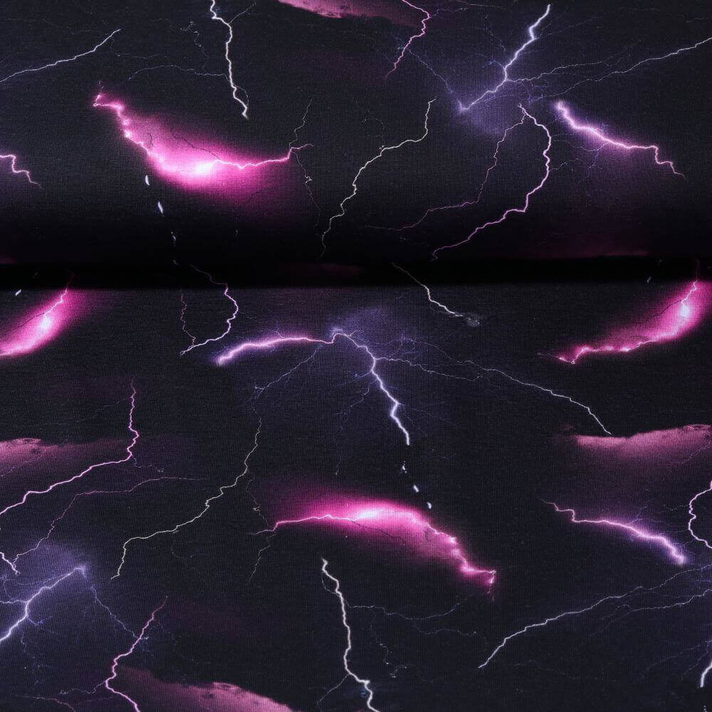 Jersey - Digitaldruck Gewitterblitze Schwarz | Snaply