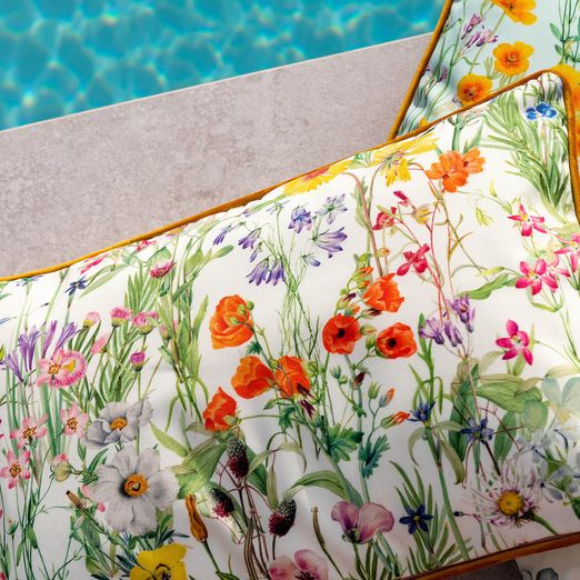 Tissu extérieur - Dralon Impression numérique Fleurs sauvages Ecru | Snaply