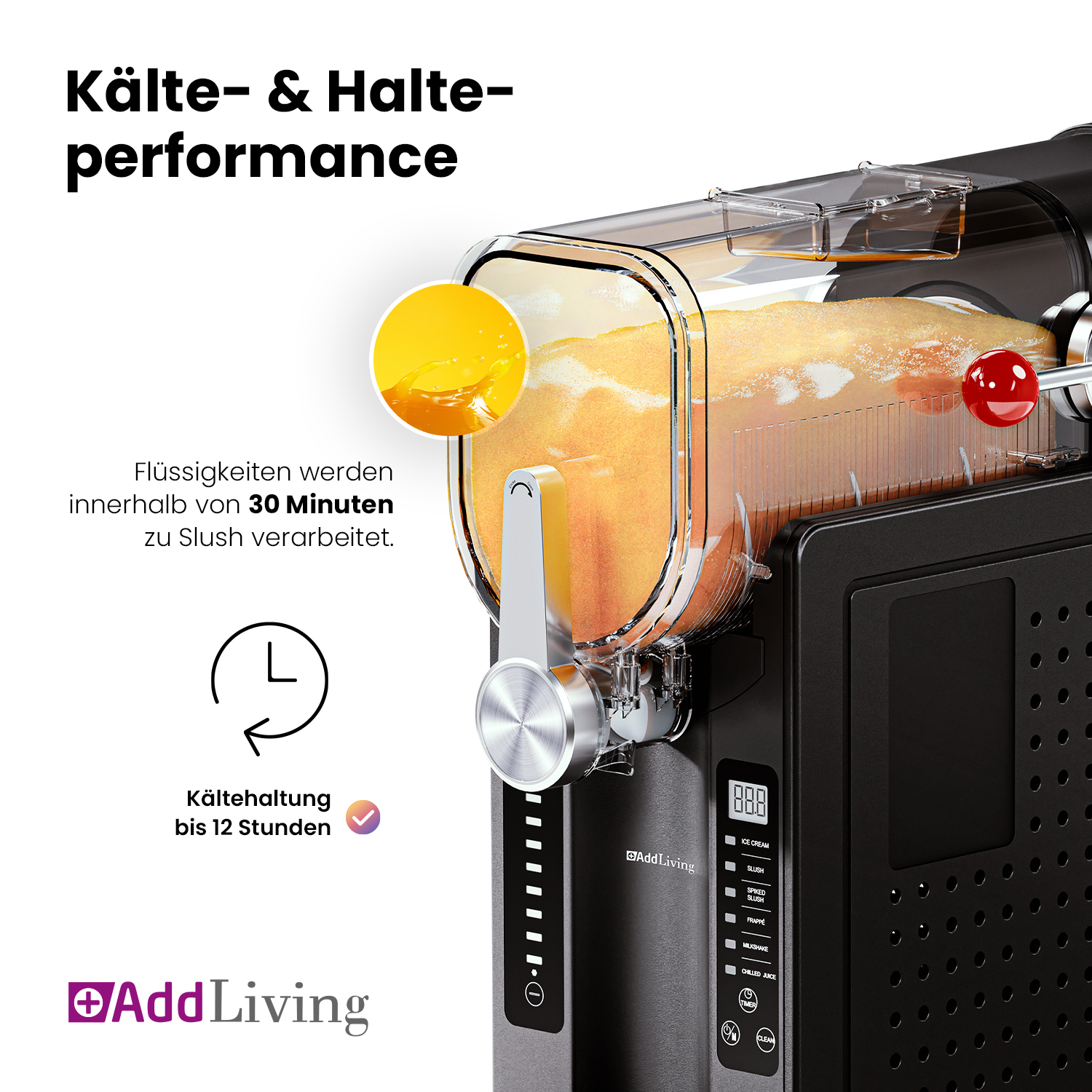 Slush Eis Maschine V2526 6 Programme für Slush Frappé Milchshake und ...