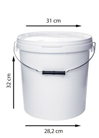 Eimer mit Deckel 1 3 5 10 20 30 L Liter Weiß Leereimer Kübel ...