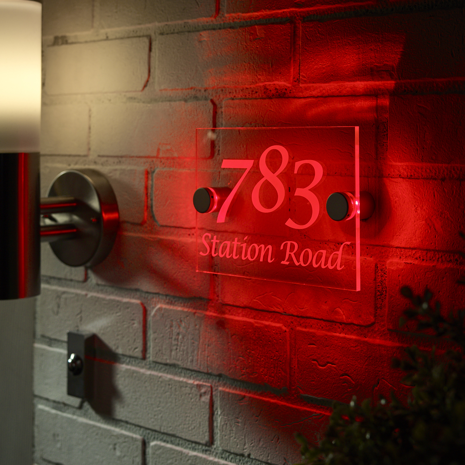 Illuminated Acrylic House Sign 'Omega-L' | JustHouseSigns