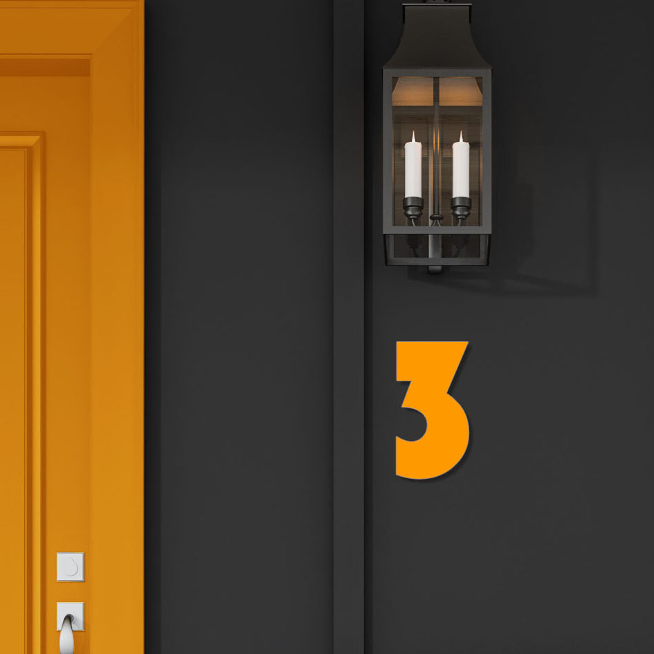 House Number Bauhaus 3 | JustHouseSigns