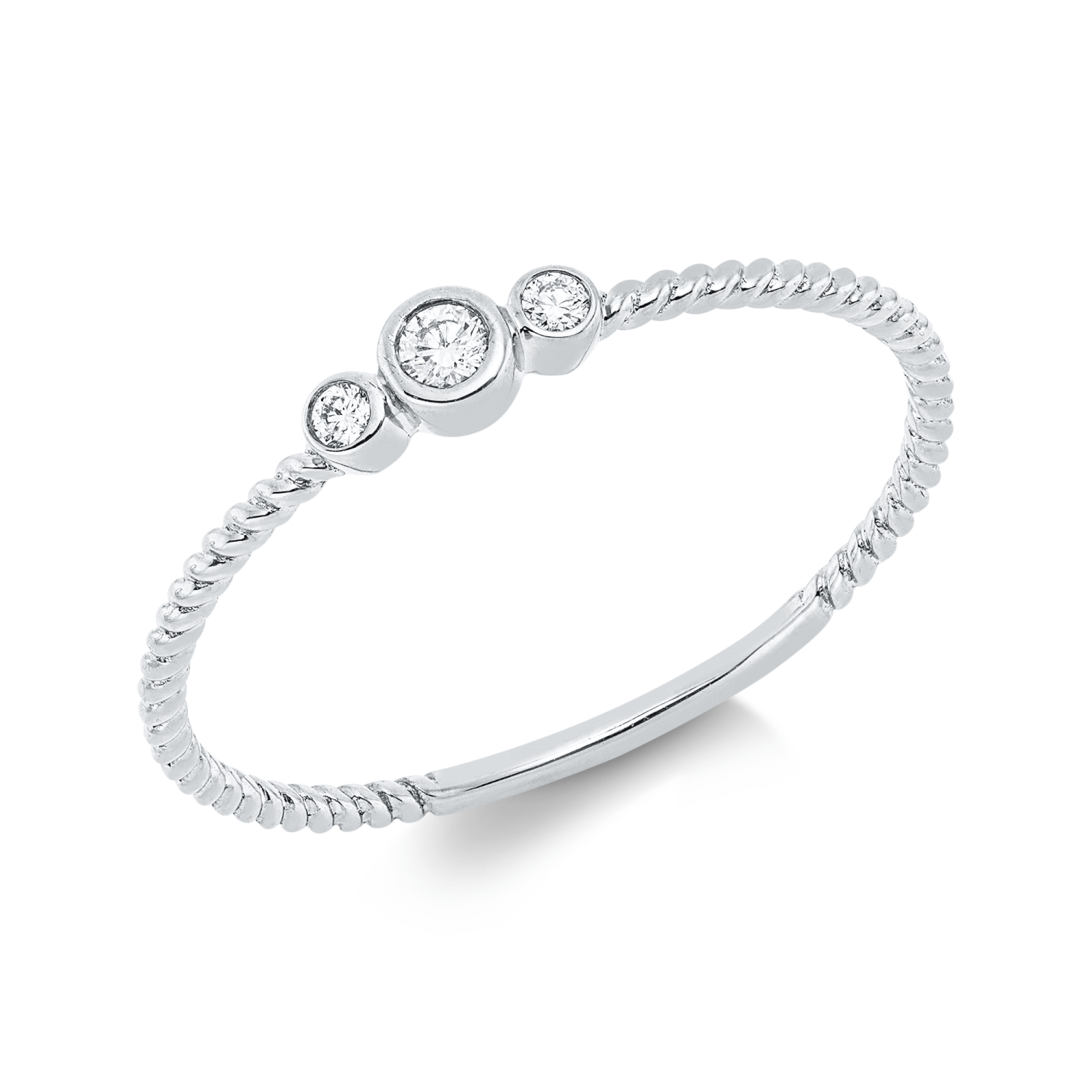 Ring aus 750 Weißgold 3 Brillanten 0,05ct