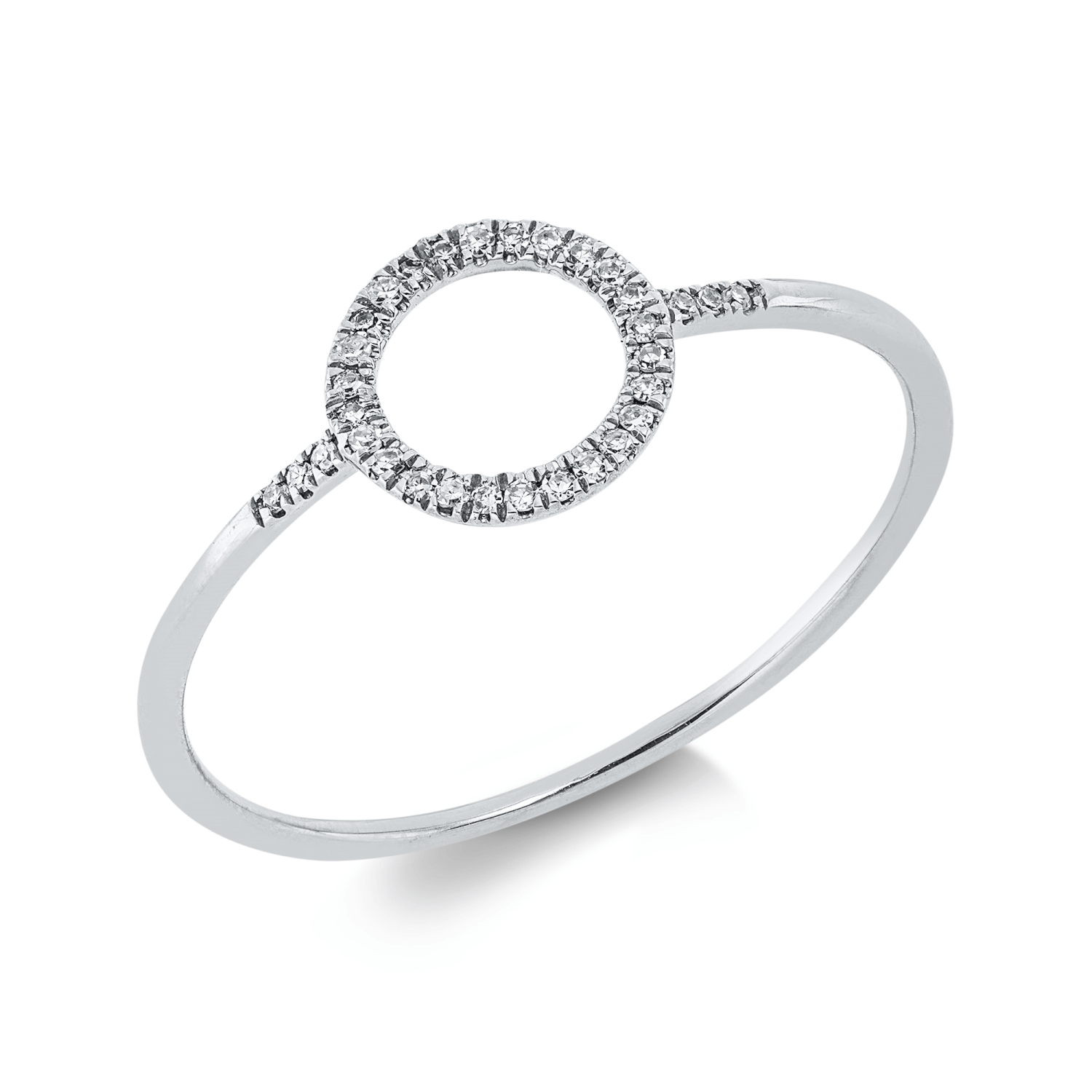Ring Kreis aus 750 Weißgold 32 Diamanten 0,05ct