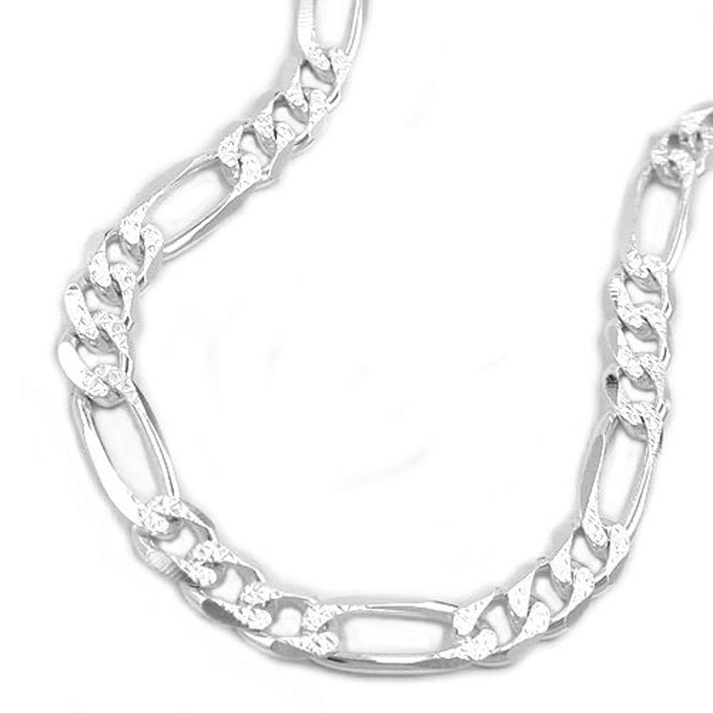 Collier, Figaro diamantiert, Silber 925 55cm