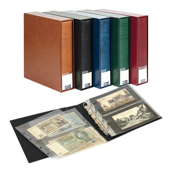 PUBLICA M Banknote album for 80 banknotes/postcards, wine red
