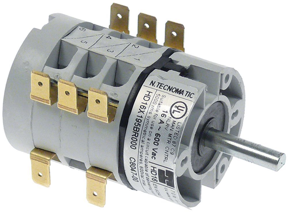 TECNOMATIC HD16 Drehschalter für Inoxtrend Achse 6x4,6mm 16A | 80.000 ...