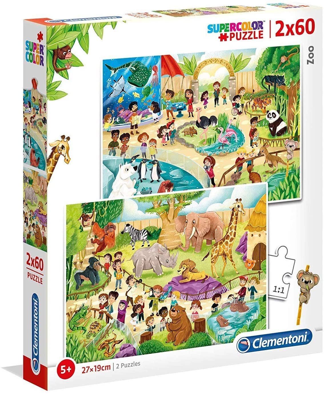 Clementoni 21603 - 2 x 60 Teile Puzzle - Zoo | HL Großhandel