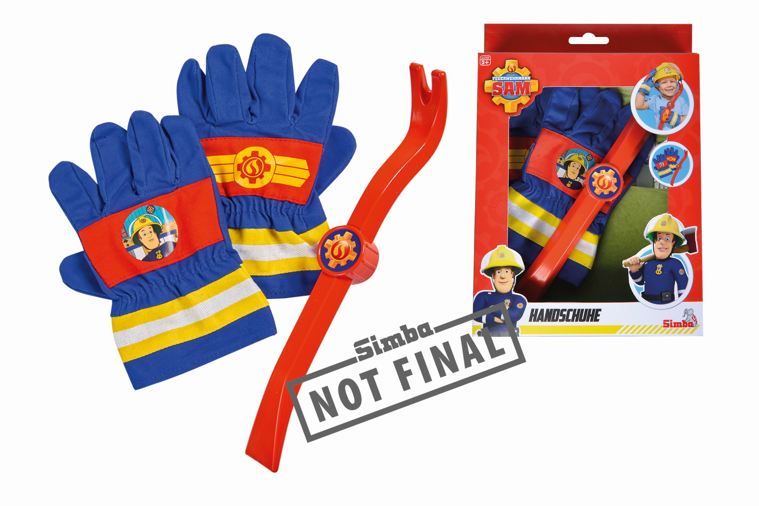 Simba 109252475 - Feuerwehrmann Sam, Feuerwehr Handschuhe | HL Großhandel