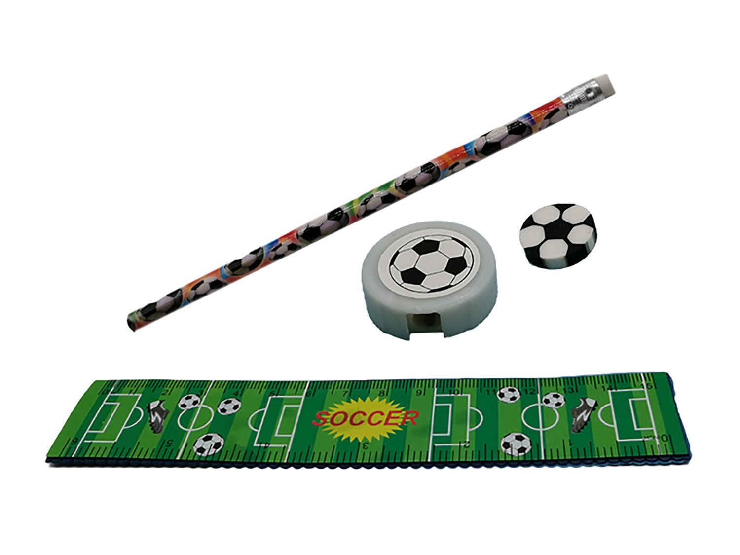 Schreibset Fußball 4-teilig - 20 x 6 cm | HL Großhandel